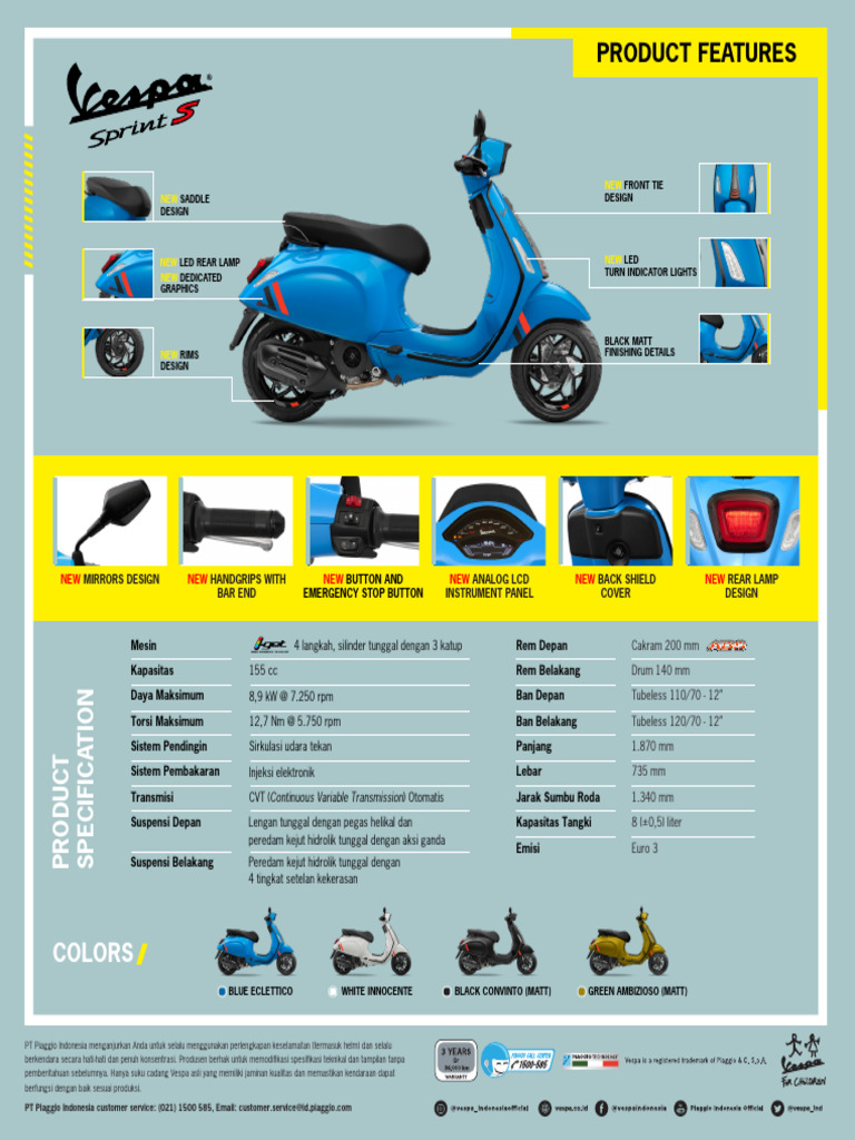 VESPA SPRINT S 150 I-Get ABS Brochure | PDF