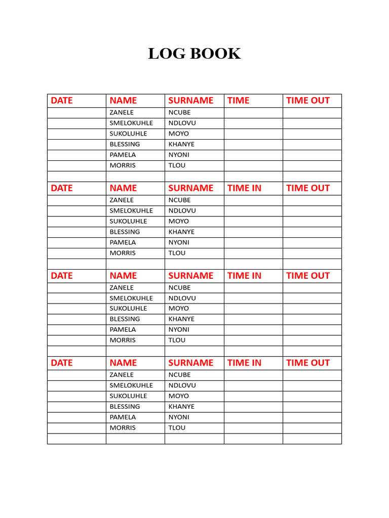 Log Book | PDF