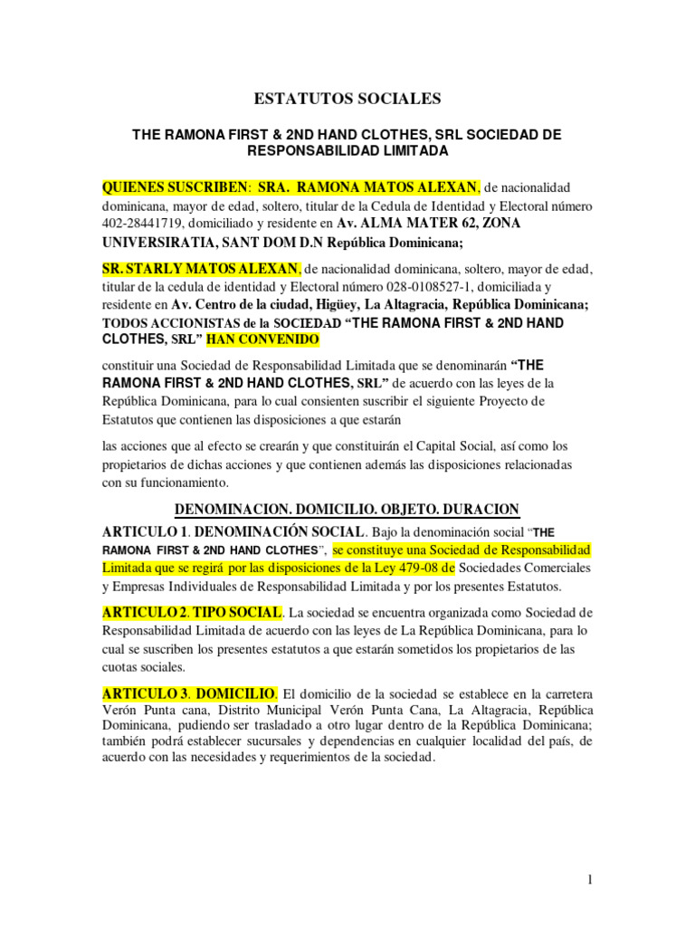 Estatuto Social Final | PDF | Dividendo | Corporaciones