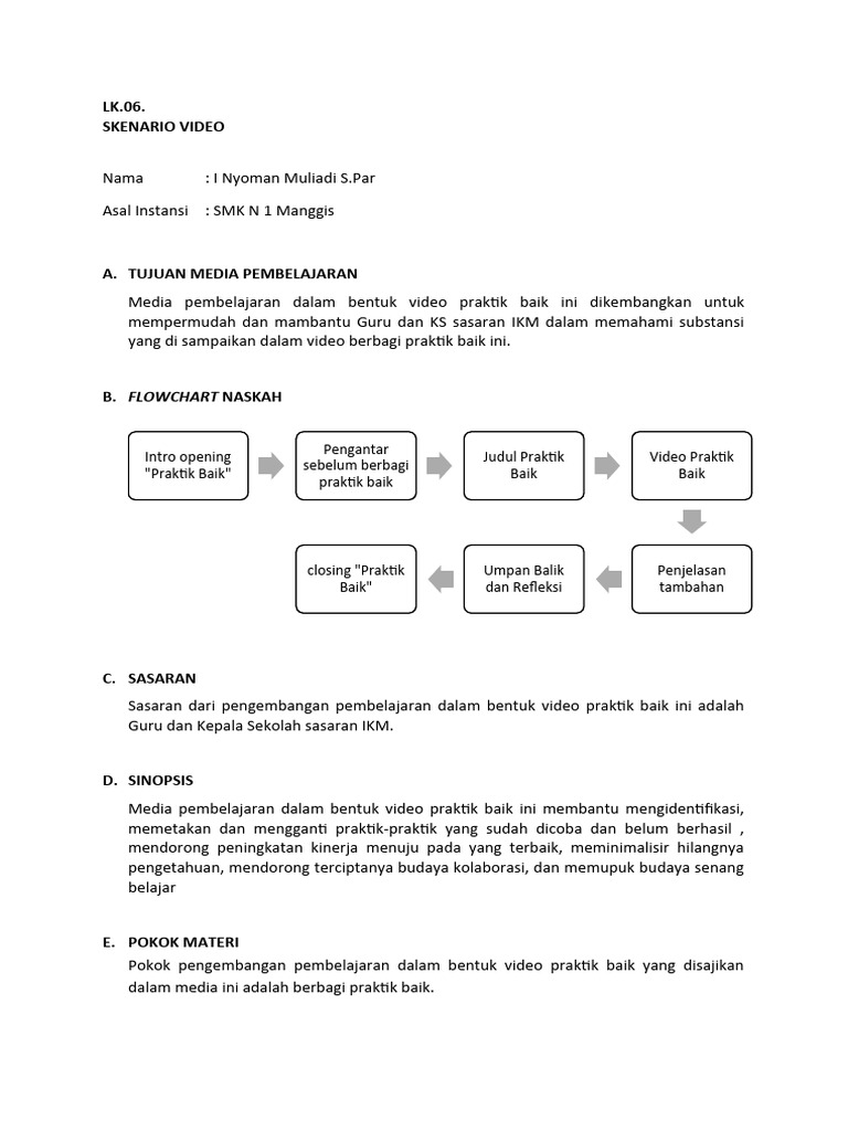 LK.06. - Menyusun Skenario Video | PDF