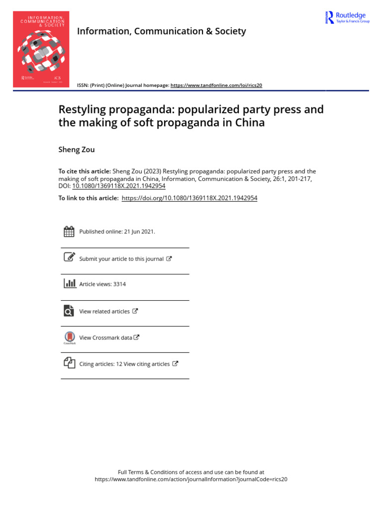 China's Soft Propaganda Evolution | PDF | Propaganda | Social Media