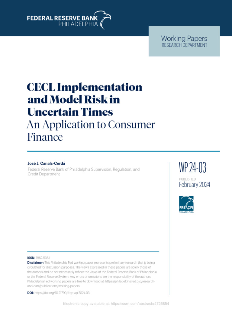 CECL Model Risk in Consumer Finance | PDF | Forecasting | Recession