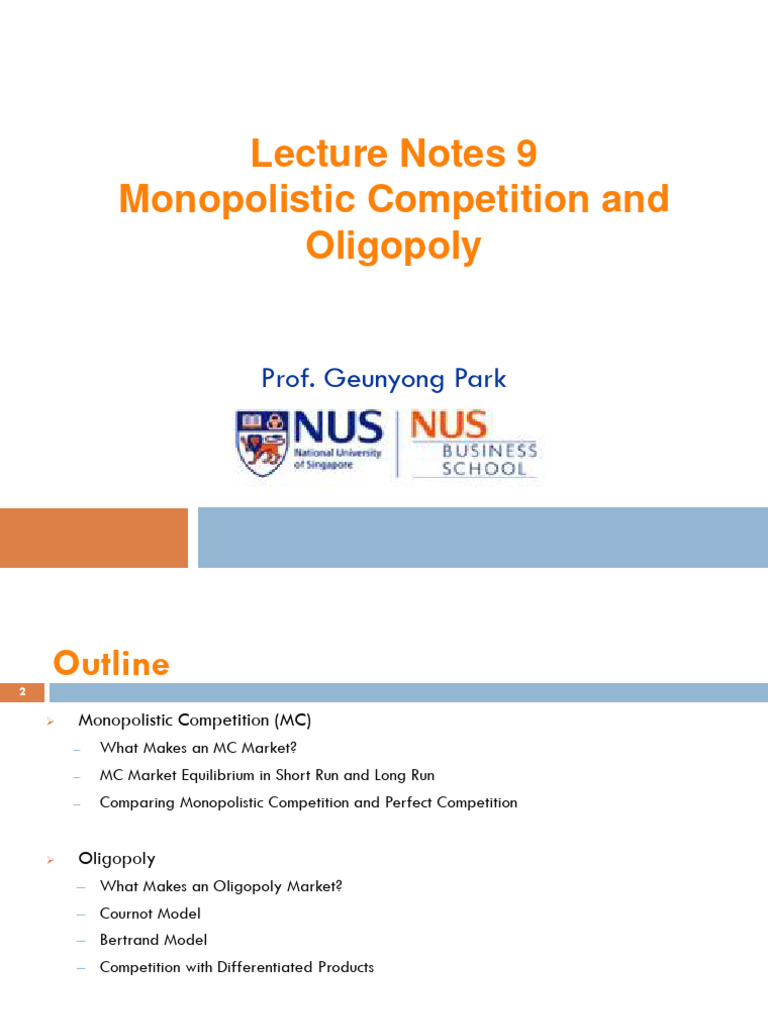 Lecture 9 Monopolistic Competition and Oligopoly | PDF | Monopoly ...