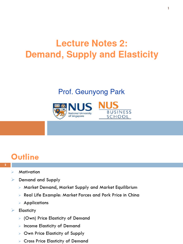 Lecture 2 Demand Supply and Elasticity | PDF | Demand | Elasticity ...