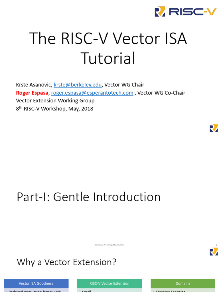 RISC-V Vector ISA Overview and Tutorial | PDF | Central Processing Unit ...