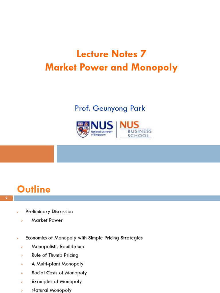 Market Power and Monopoly Insights | PDF | Market Power | Monopoly