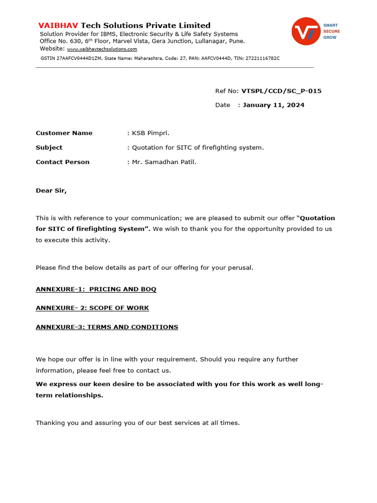 SITC - FFS - KSB Pimpri - SC - P-015 | PDF | Pipe (Fluid Conveyance)