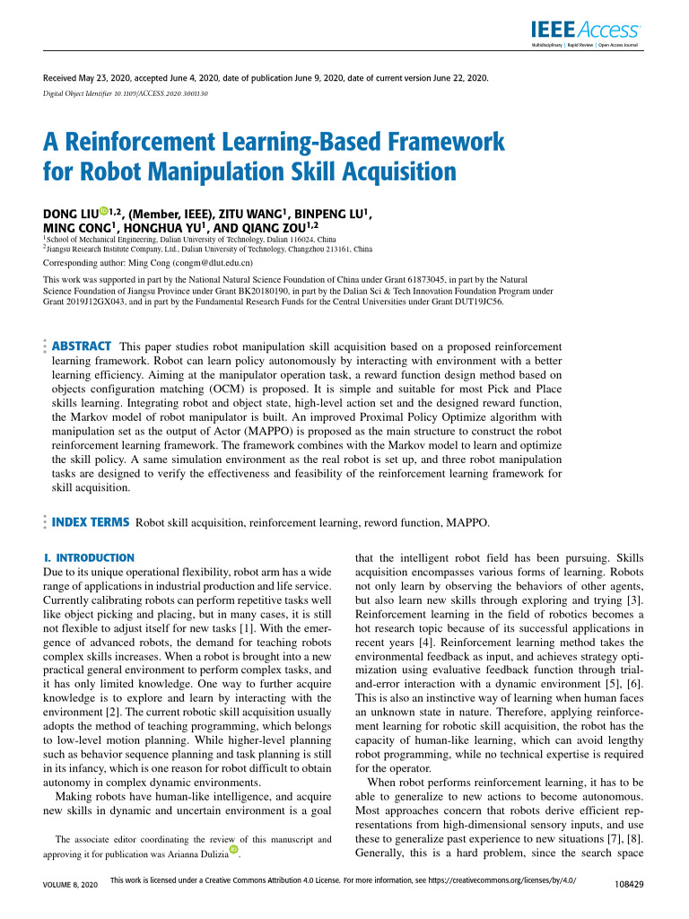 Robot Skill Learning via Reinforcement | PDF | Robot | Robotics