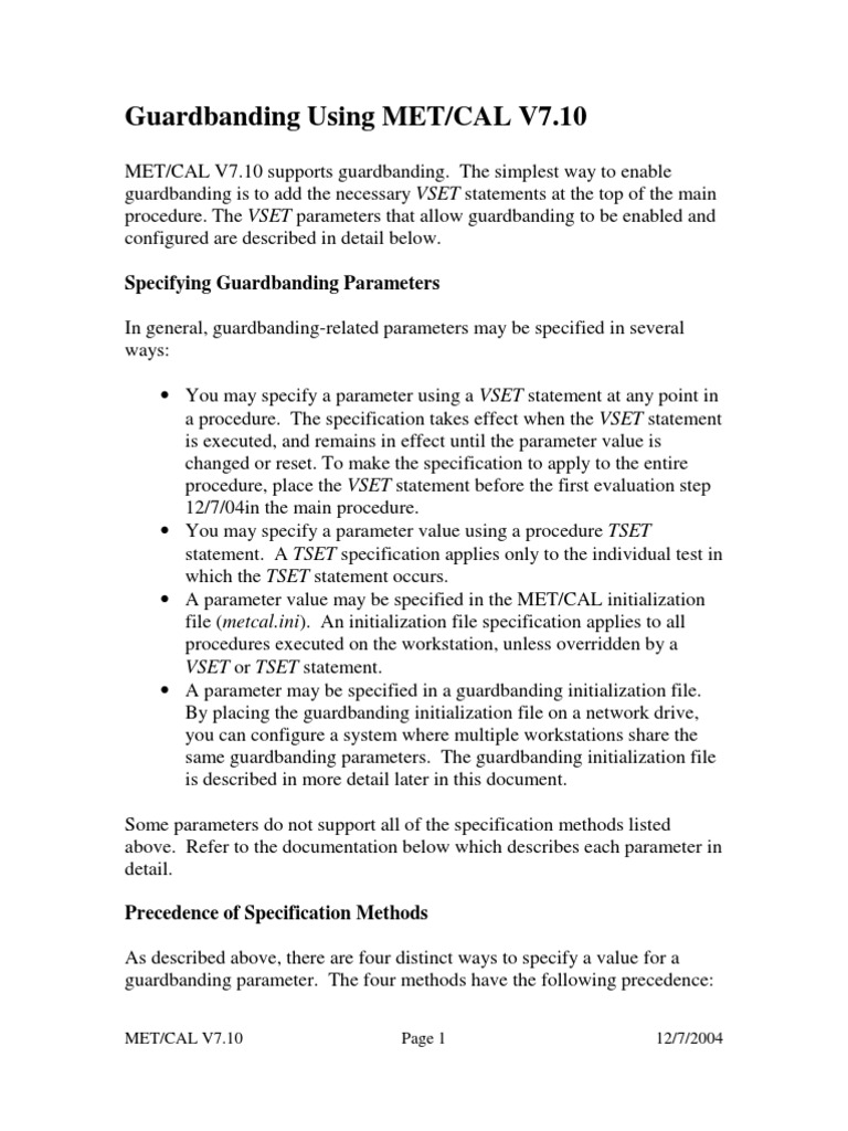 Guard Banding in MetCal | PDF | Subroutine | Uncertainty