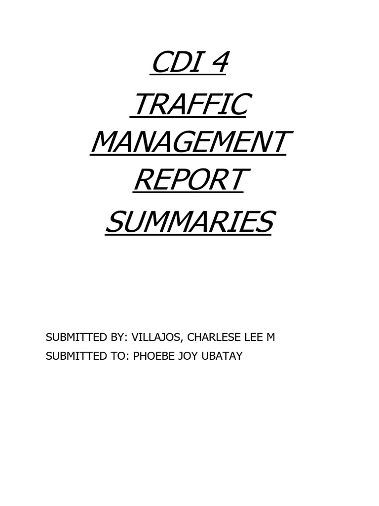 Cdi Summary | PDF | Traffic Collision | Traffic