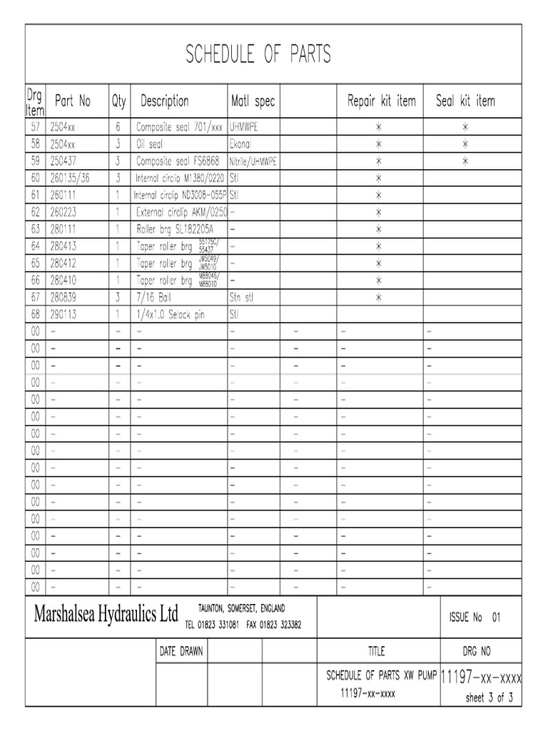 11197-Xx Schedule of Parts Sheet 3 | PDF