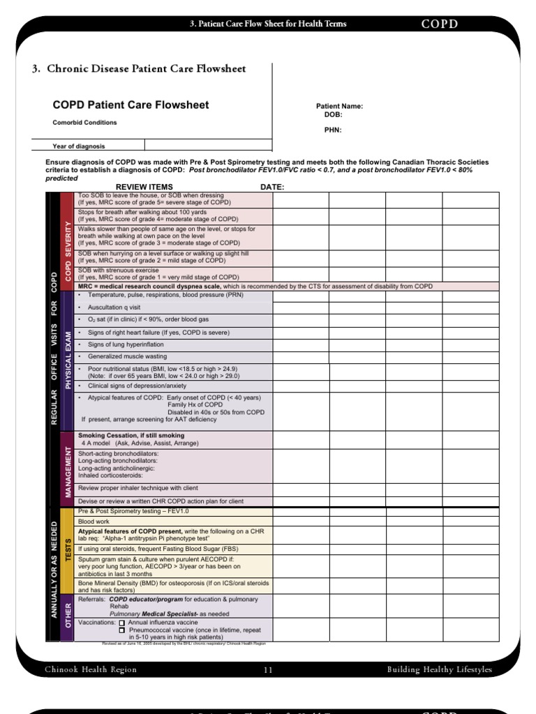 COPD Patient Care Management Chart | PDF | Chronic Obstructive ...