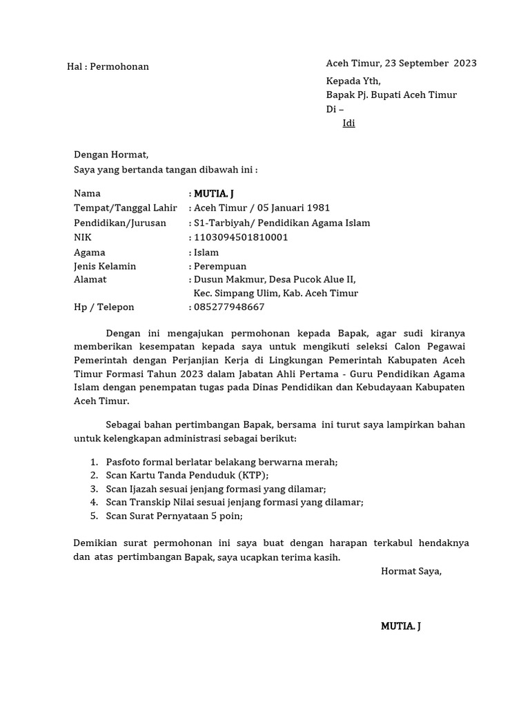 Lampiran Mutia J | PDF