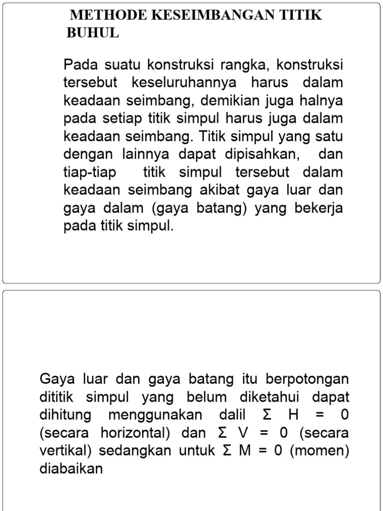 Keseimbangan Titik Buhul Mek bahan pert 2 | PDF