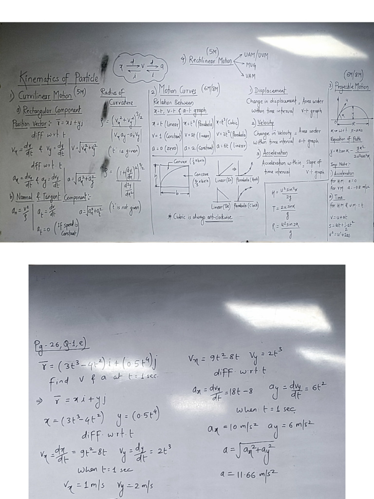 Mechanics Curvilinear, Motion Curve and Projectile (Crash Course) | PDF