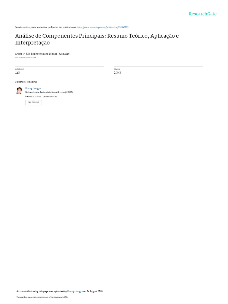 Analise de Componentes Principais Resumo Teorico A | PDF | Análise de ...