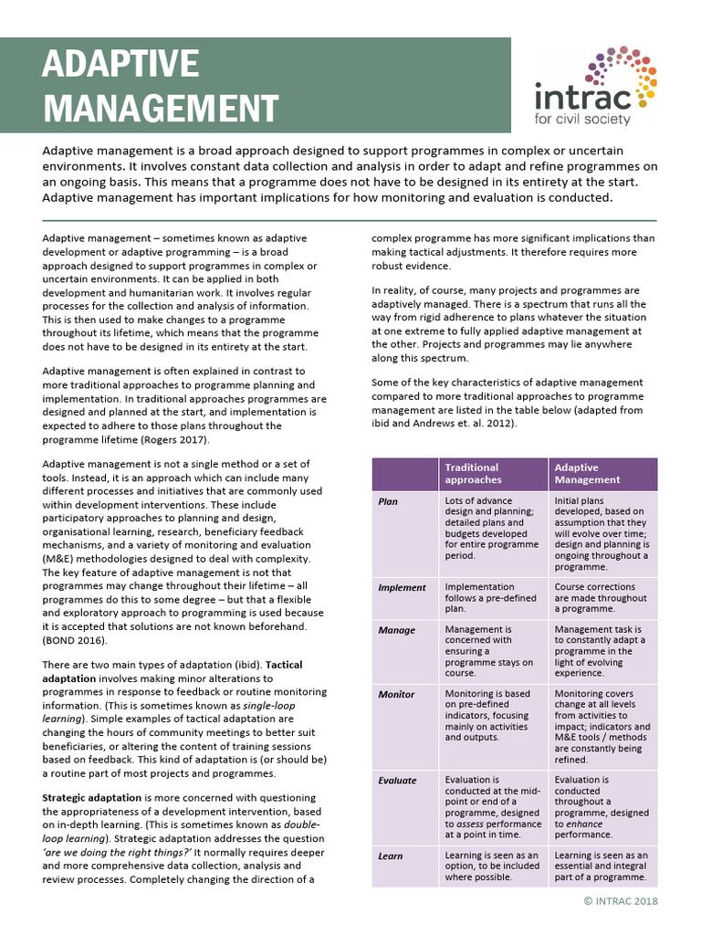 2 Adaptive-Management | PDF | Evaluation | Information