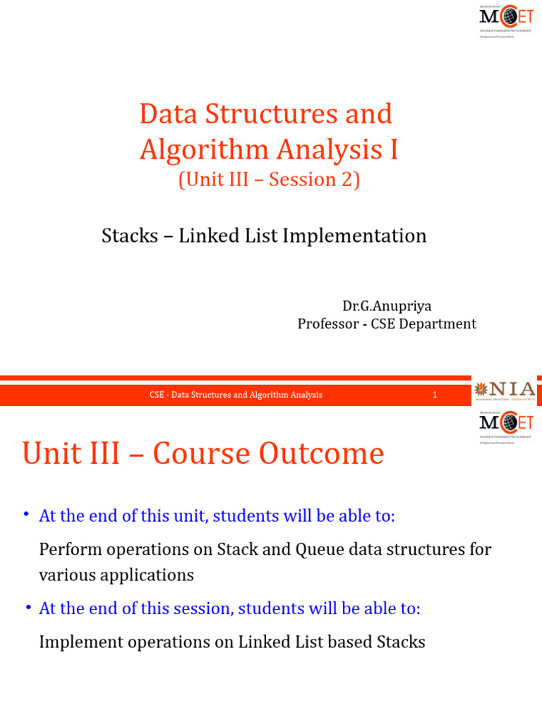 3.2 Stacks Linked List Implementation | PDF | Theoretical Computer Science | Data Management