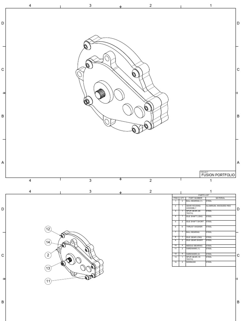 Gear Reduction Housing For Production Drawing v5 | PDF | Gear | Kinematics