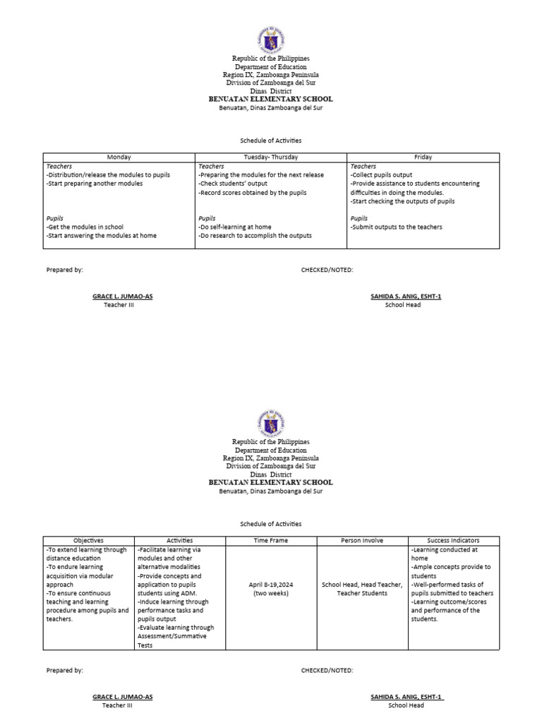 ADM Learning Action PLan | Download Free PDF | Teachers | Learning