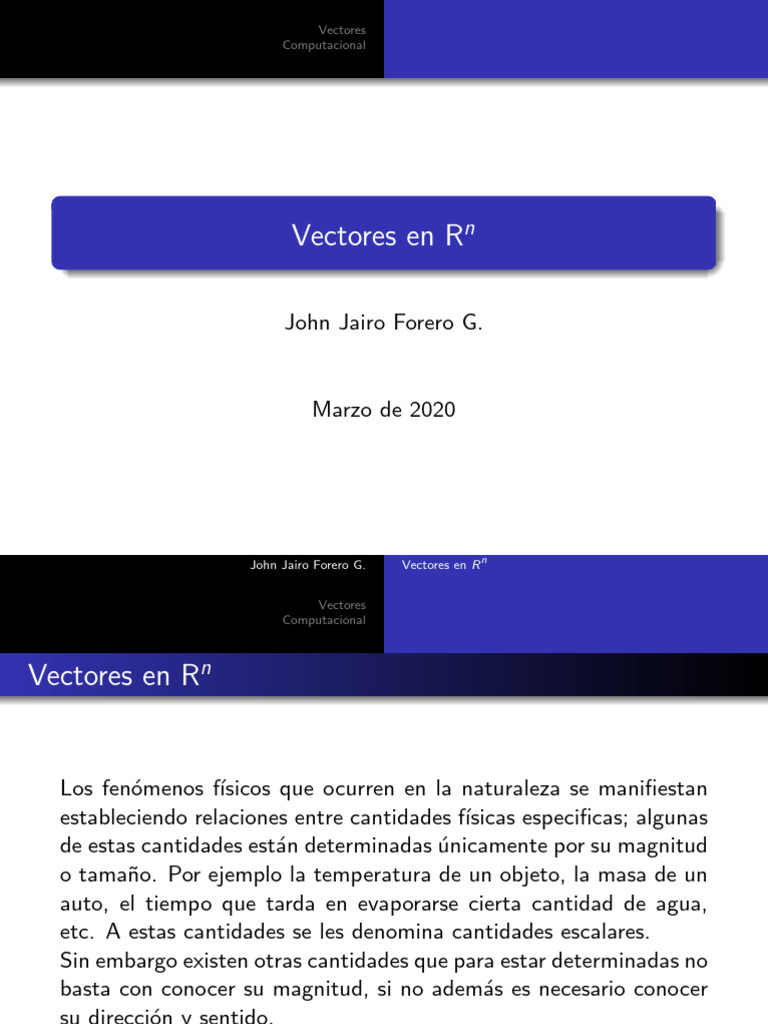 Vectores | PDF | Espacio vectorial | Vector Euclidiano