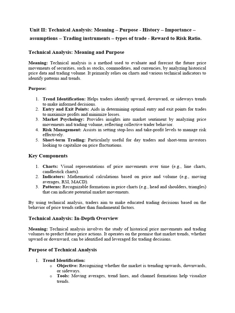 Technical Analysis: Purpose and Tools | PDF | Technical Analysis | Stocks