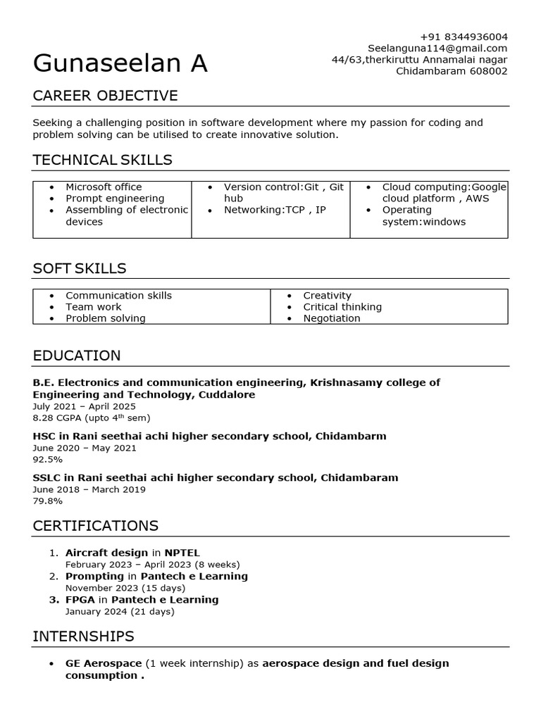 Gunaseelan A | PDF | Engineering | Computing Gunaseelan A | PDF | Engineering | Computing