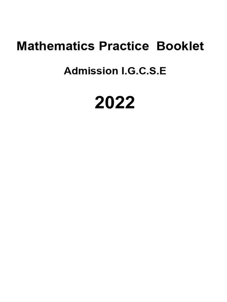 IGCSE 2022 Mathematics Practice Booklet | PDF | Planets | Significant ...
