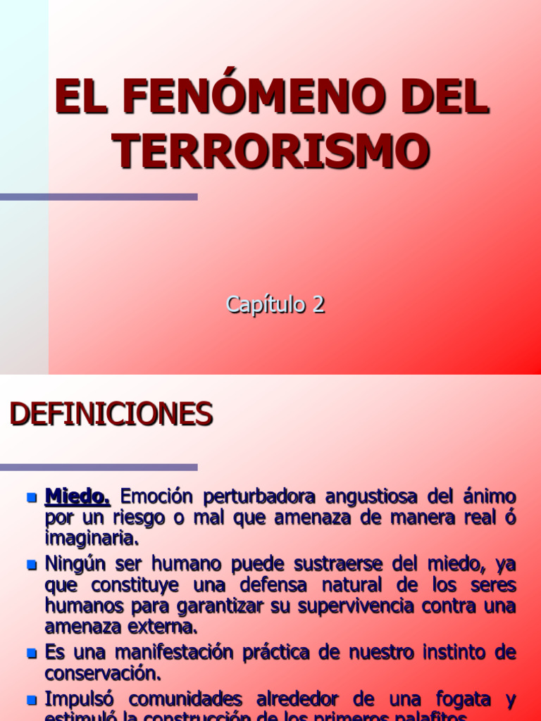 Cap2 El Fenomeno Del Terrorismo | PDF | Temor | Reino del terror