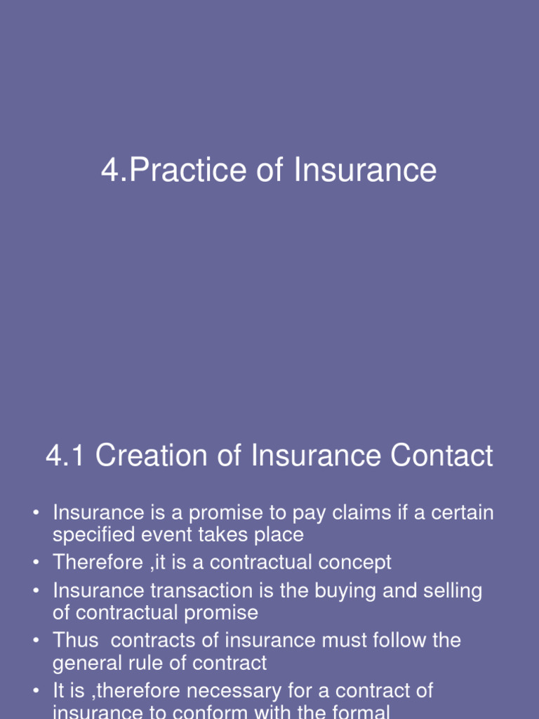 0.4. Creation of of Insurance Contract | PDF | Insurance | Underwriting
