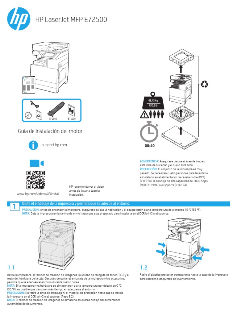 Guia de Instalacion HP E72535 | PDF | Impresora (Computación) | Memoria USB