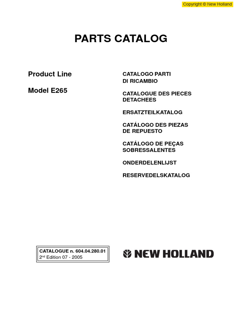 Parts Catalog: Product Line Model E265 | PDF | Tecnología