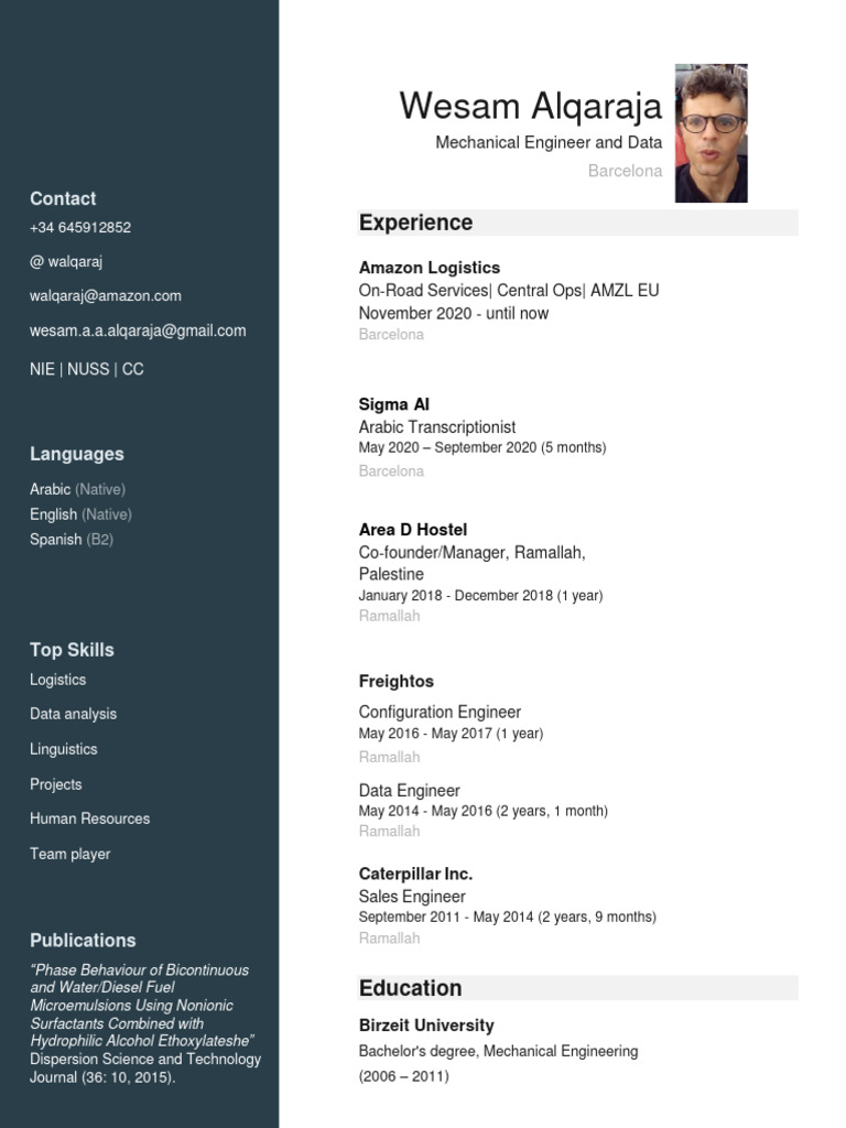 CV Wesam Alqaraja | PDF | Engineering | Science