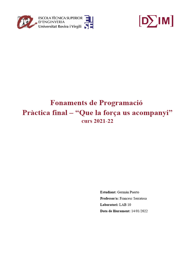 Pràctica Final | PDF