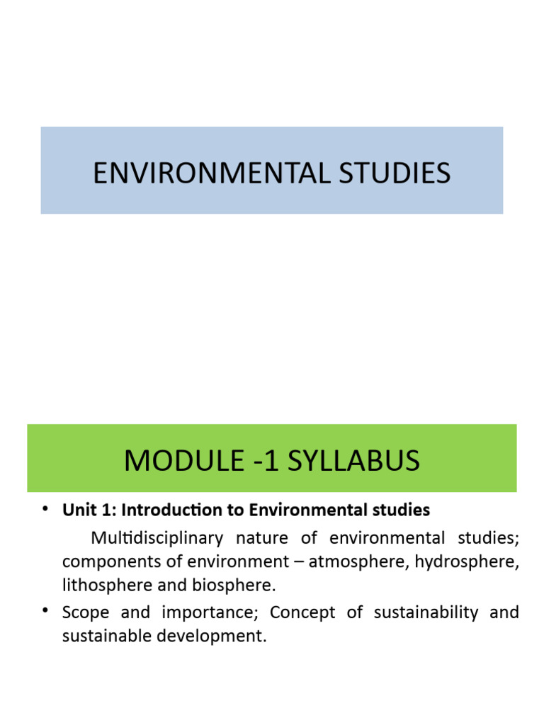 Evs Module 1 Ppt 1 Pdf Atmosphere Of Earth Earth