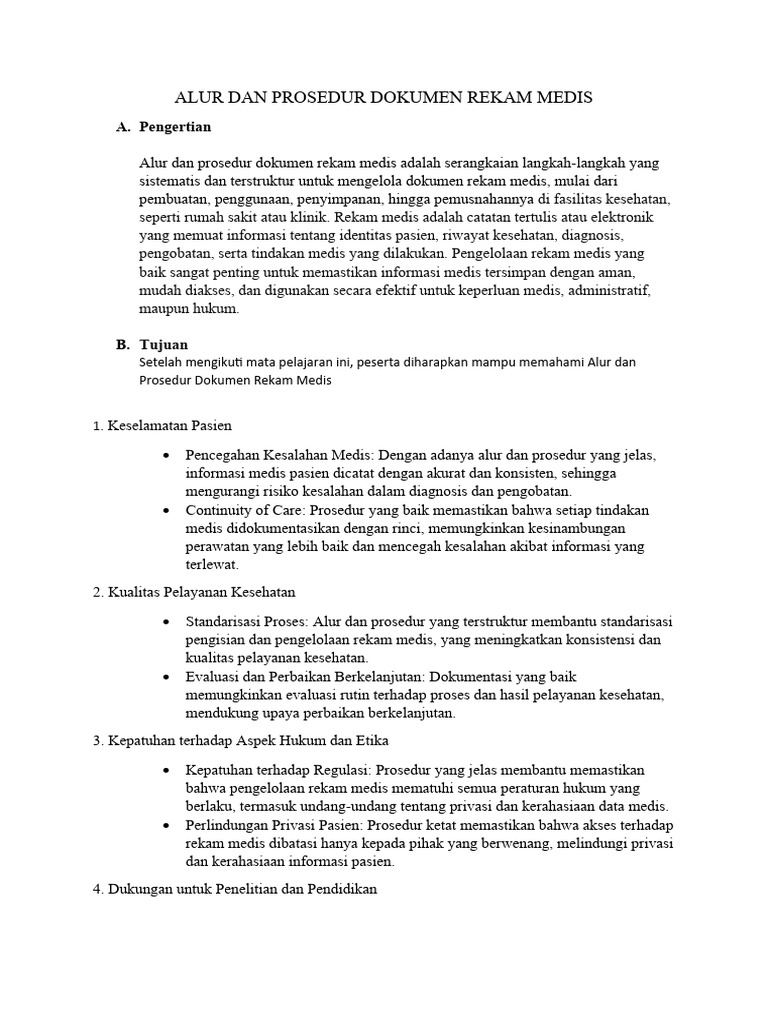 04 Alur Dan Prosedur Dokumen Rekam Medis | PDF