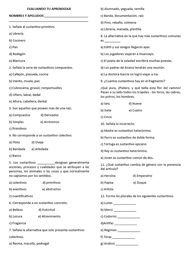 Práctica 3° | PDF | Sustantivo