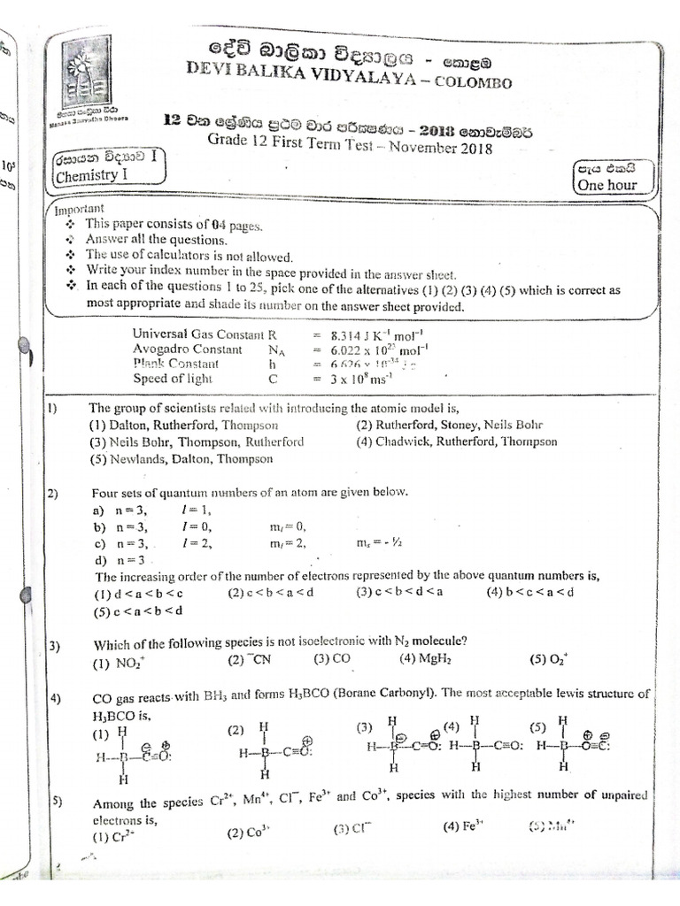1st Chem 2018 | PDF
