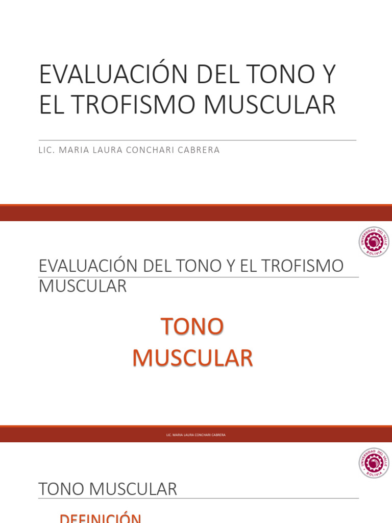 Evaluación del Tono y Trofismo Muscular | PDF | Músculo | Sistema ...