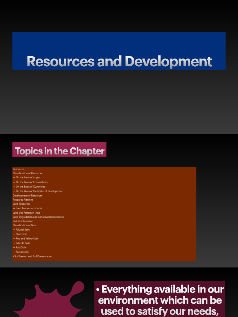 Resources and Development Overview | PDF | Resource | Soil
