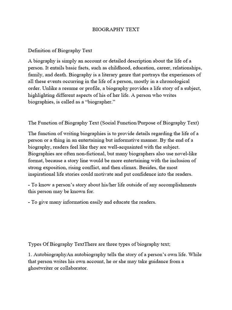 Biography Text | PDF | Biography