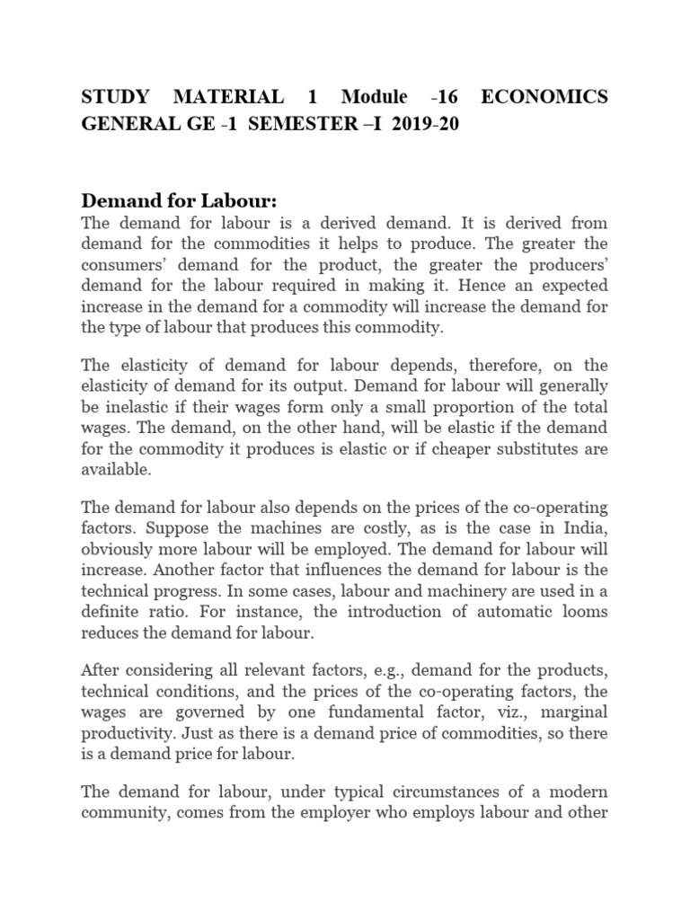 Economics | PDF | Labour Economics | Demand