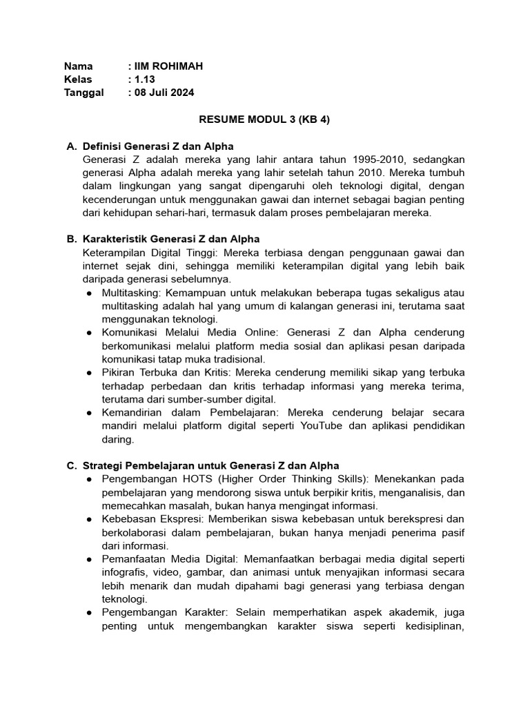 Resume Modul 3 (KB4) | PDF | Seni
