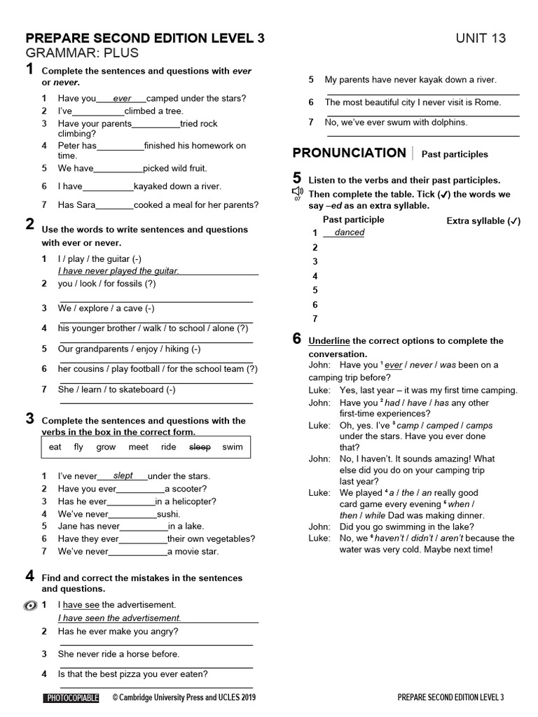 PREPARE 3 Grammar Plus Unit 13 | PDF | Syntax | Linguistic Morphology