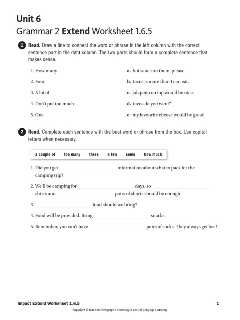 OWI BrE L01 U06 05 Worksheet | PDF