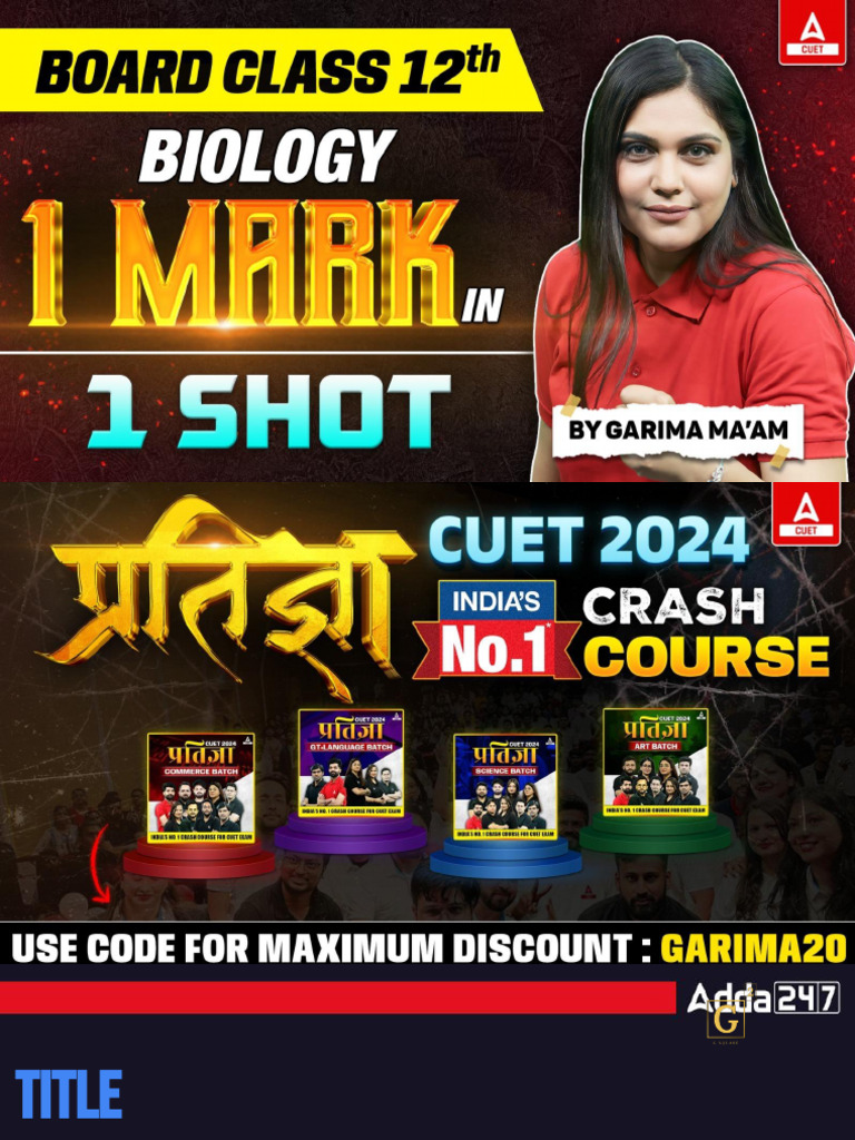 1 Marks Questions Cbse Board 12TH by Garima Mam | PDF | Menstrual Cycle ...