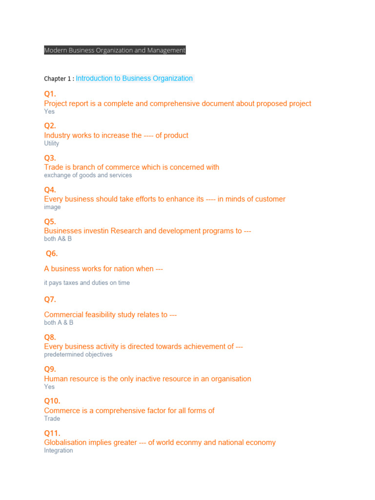 Modern Business Organization and Management | PDF | Economies ...