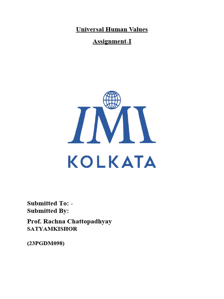 Universal Human Values Report | PDF | Procrastination | Professional Skills