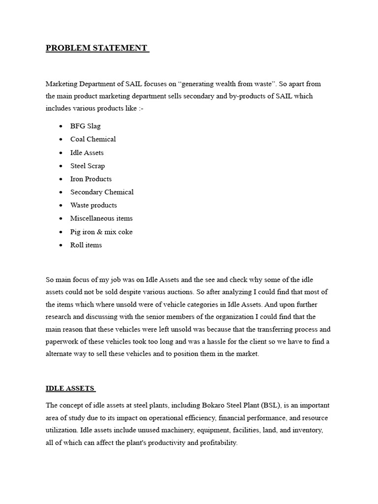 IDLE ASSETS | PDF | Opportunity Cost | Economy And The Environment