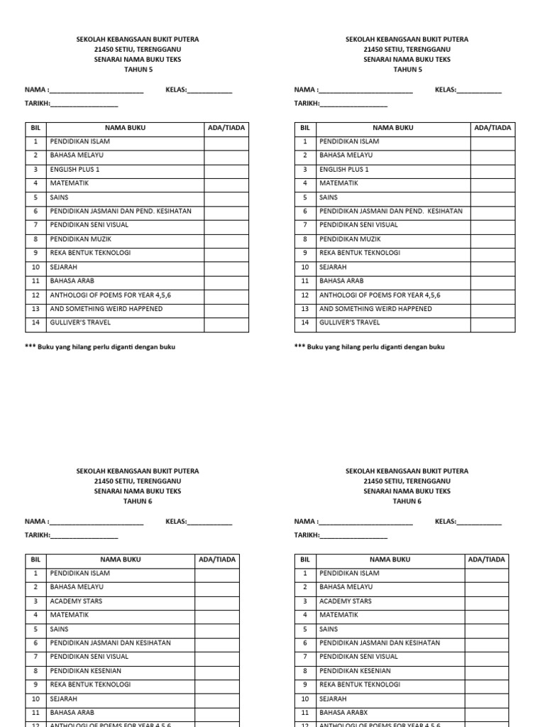 SENARAI BUKU TEKS SKBP | PDF